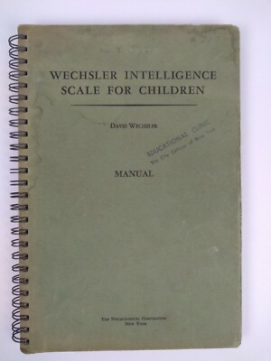 1949 Wechsler Intelligence Scale for Children Manual WISC Vintage ...