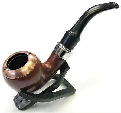 Eclipse Durable Large 6" Wood Finish Tobacco Herb Smoking Pipe, PIP608 ...