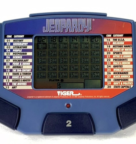 1995 Jeopardy Vintage Tiger Electronic Handheld Game Console w ...