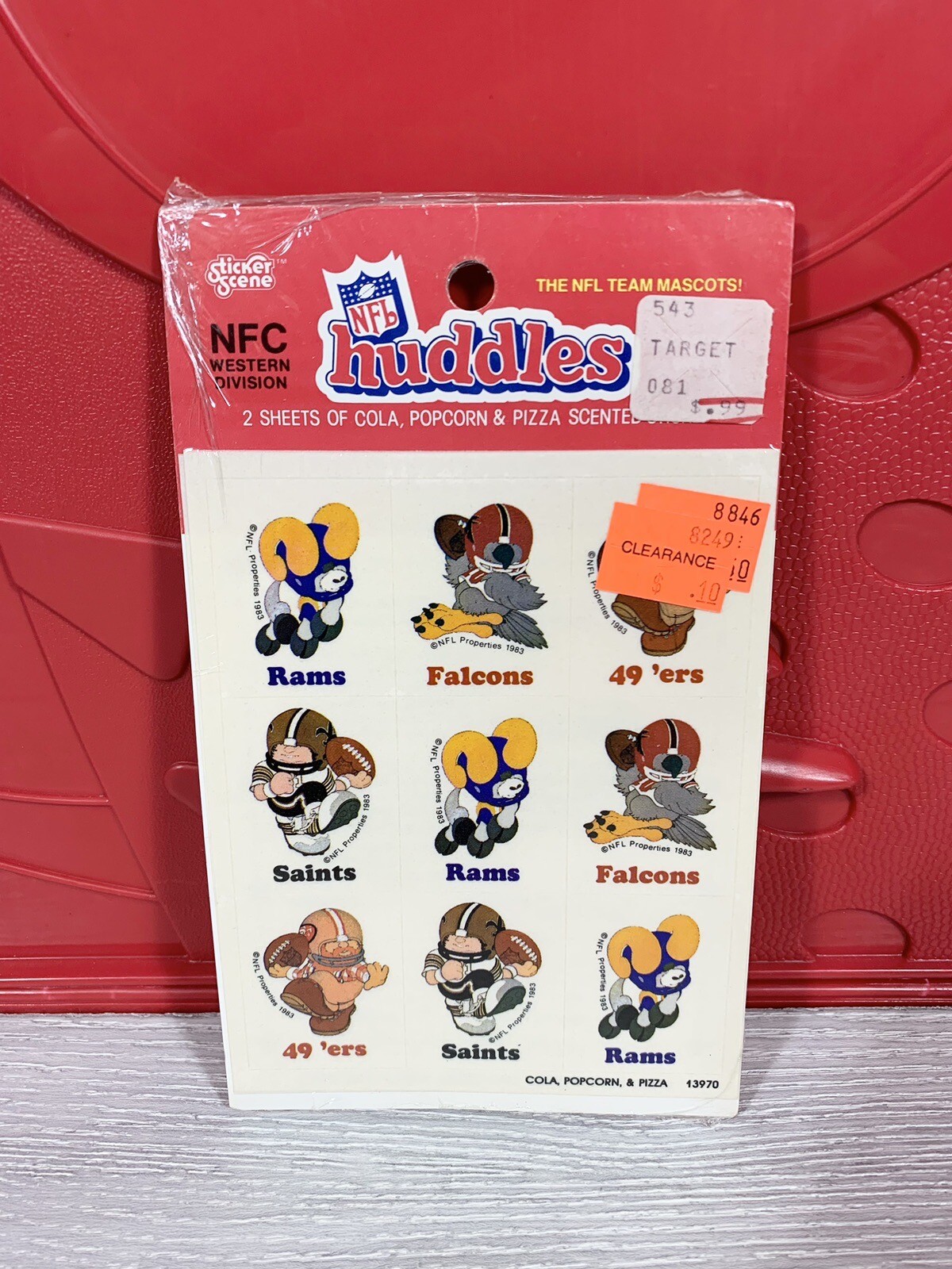 Vtg 1983 Huddles NFL Team Mascots NFC Western Division Scented Stickers ...