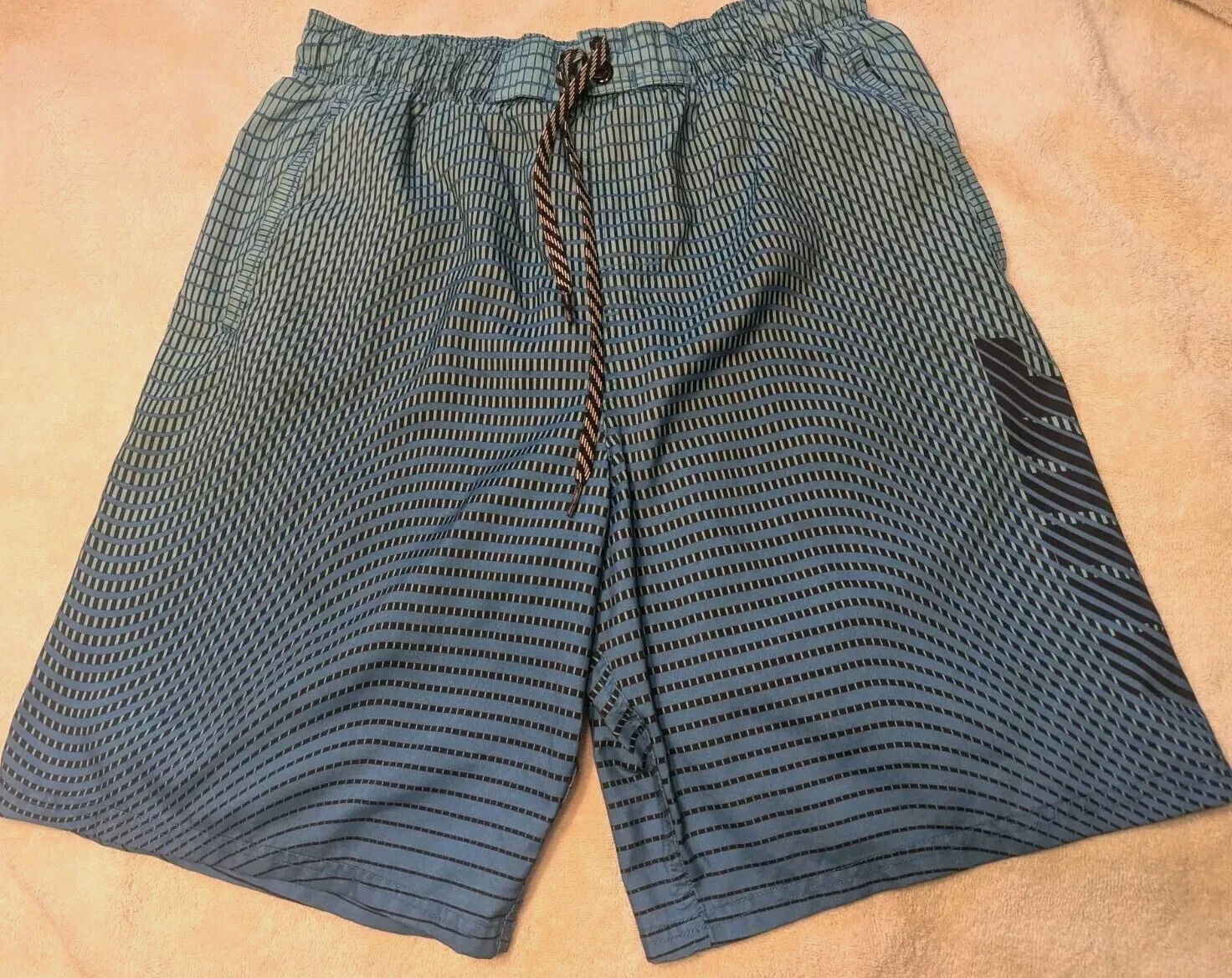 Nike Board Shorts Mens Medium Beach Shades of blue Swim Suit Swoosh ...