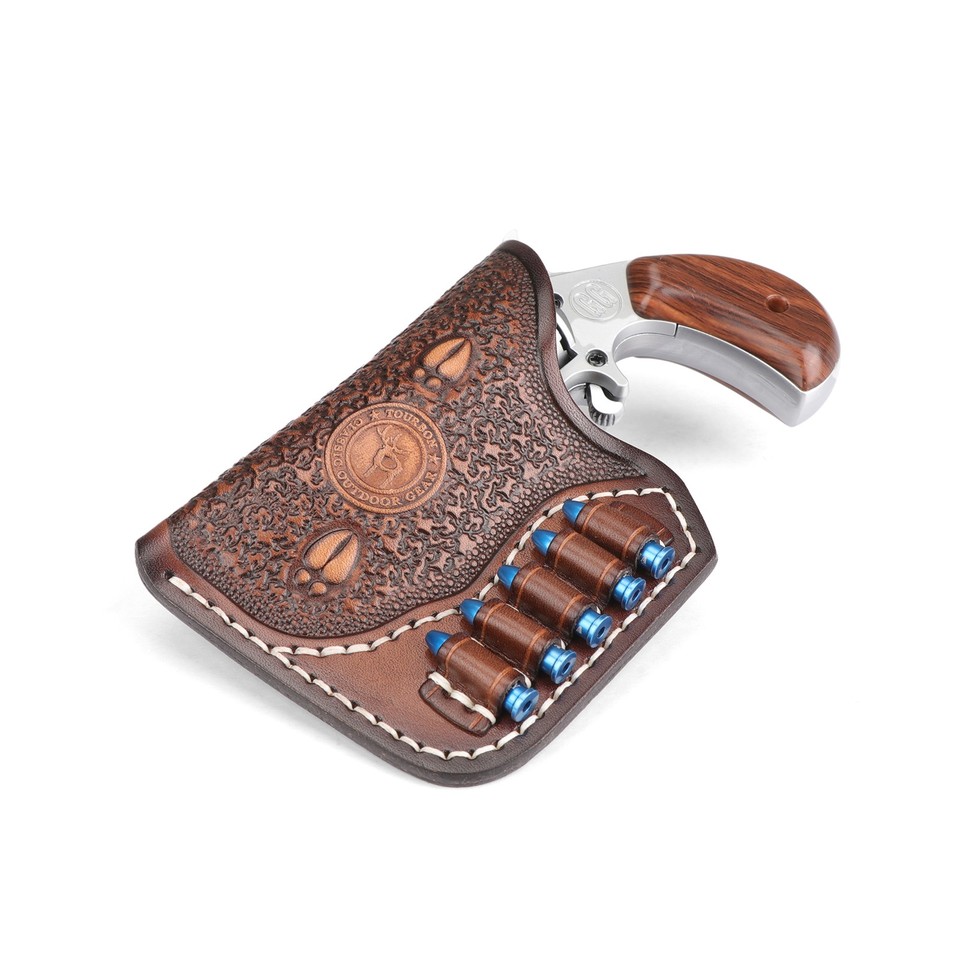 TOURBON Leather NAA .22 Mini Revolver Belt Holster Shooting Handgun ...