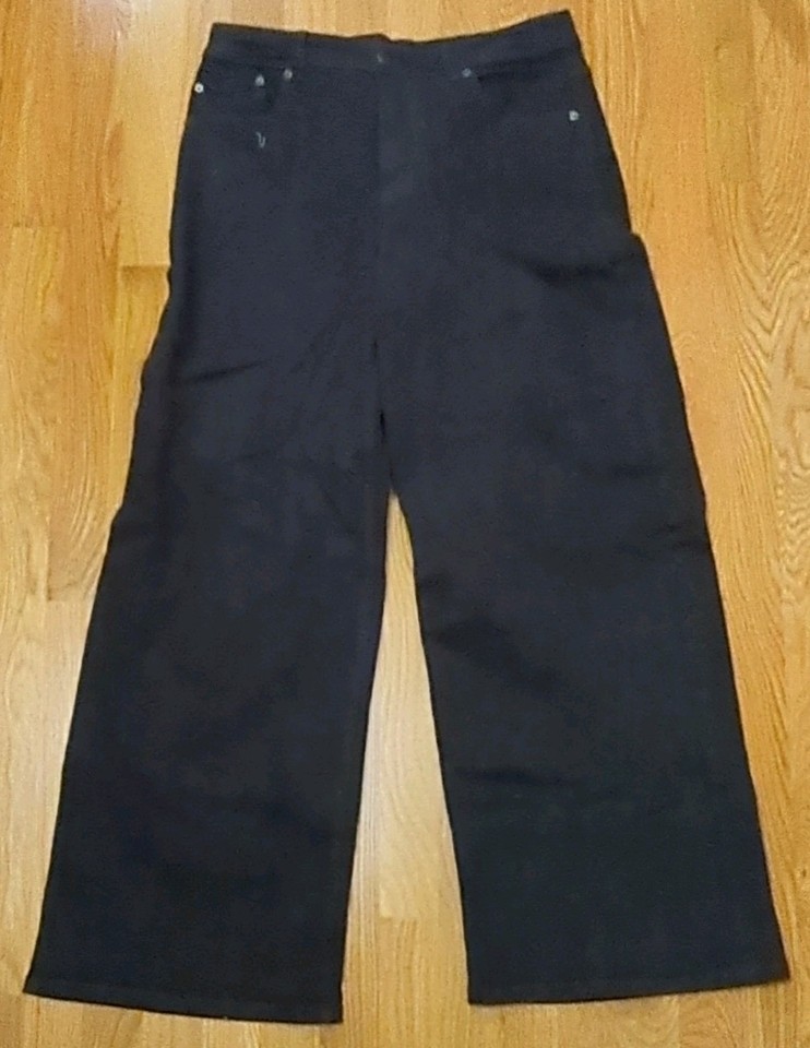 Toad&Co Women's Wide Leg Pants Black Solid Zip Button Closure Regular ...