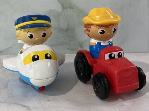 Mega Bloks First Builders Vehicles Tractor Airplane People Building Toy ...