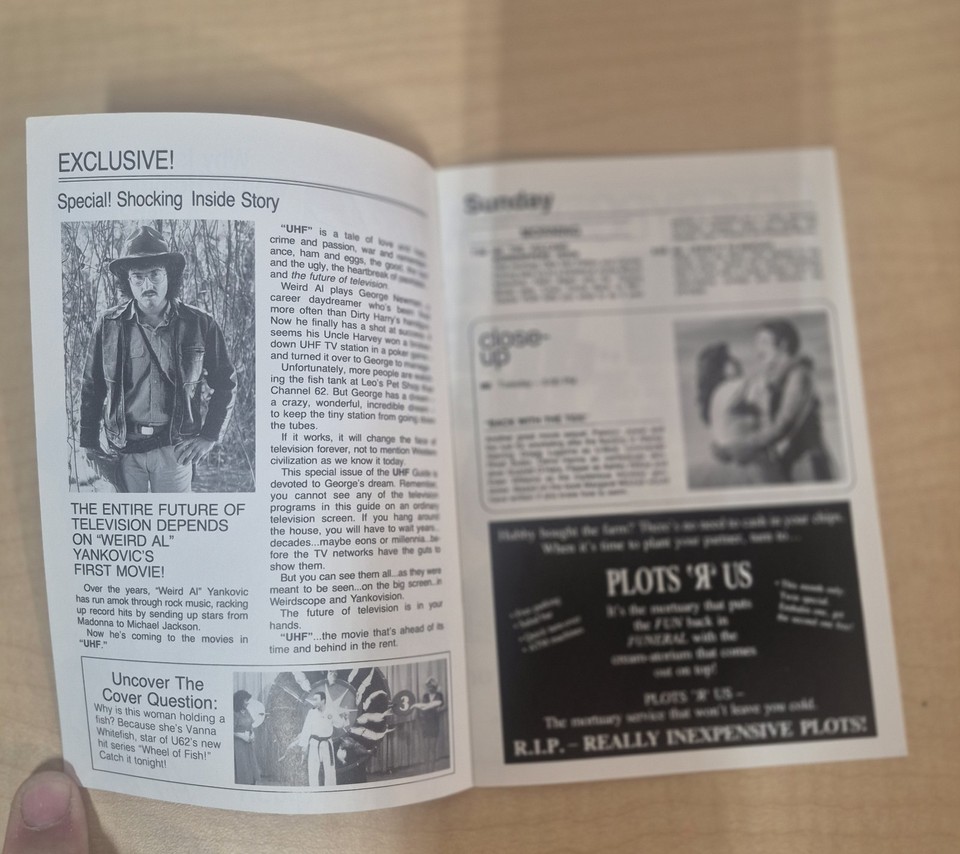Very rare UHF Guide Weird Al Yankovic - Promotional TV Guide parody ...