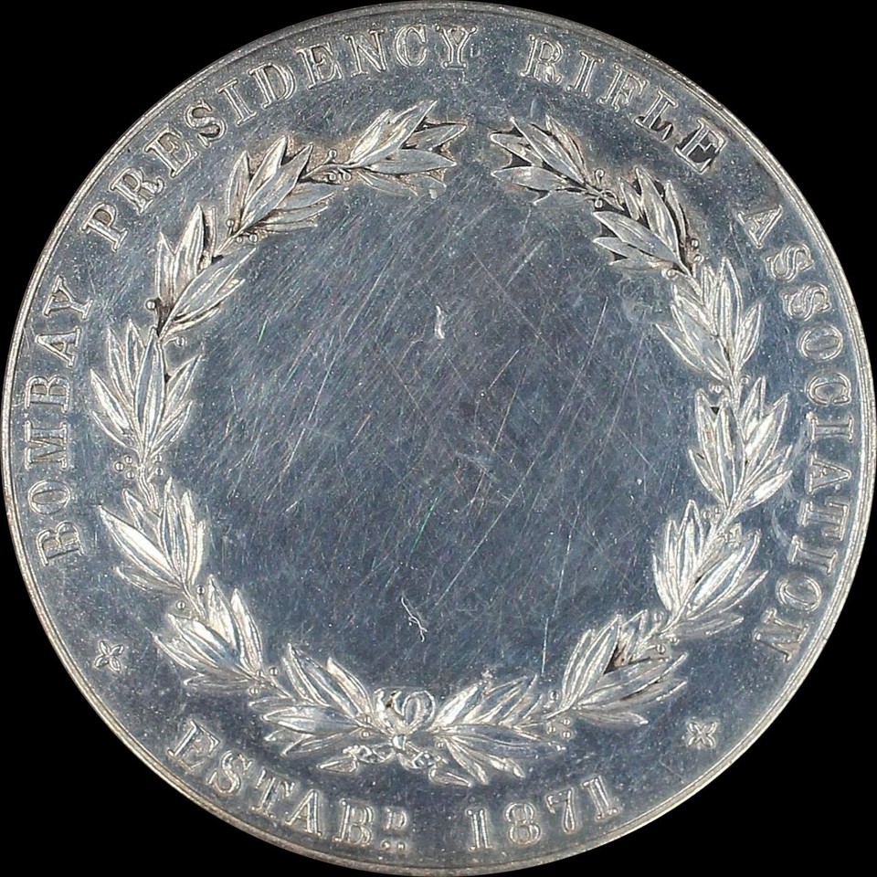 PCGS SP61 1871 BRITISH INDIA QUEEN VICTORIA RIFLE ASSOCIATION SILVER ...
