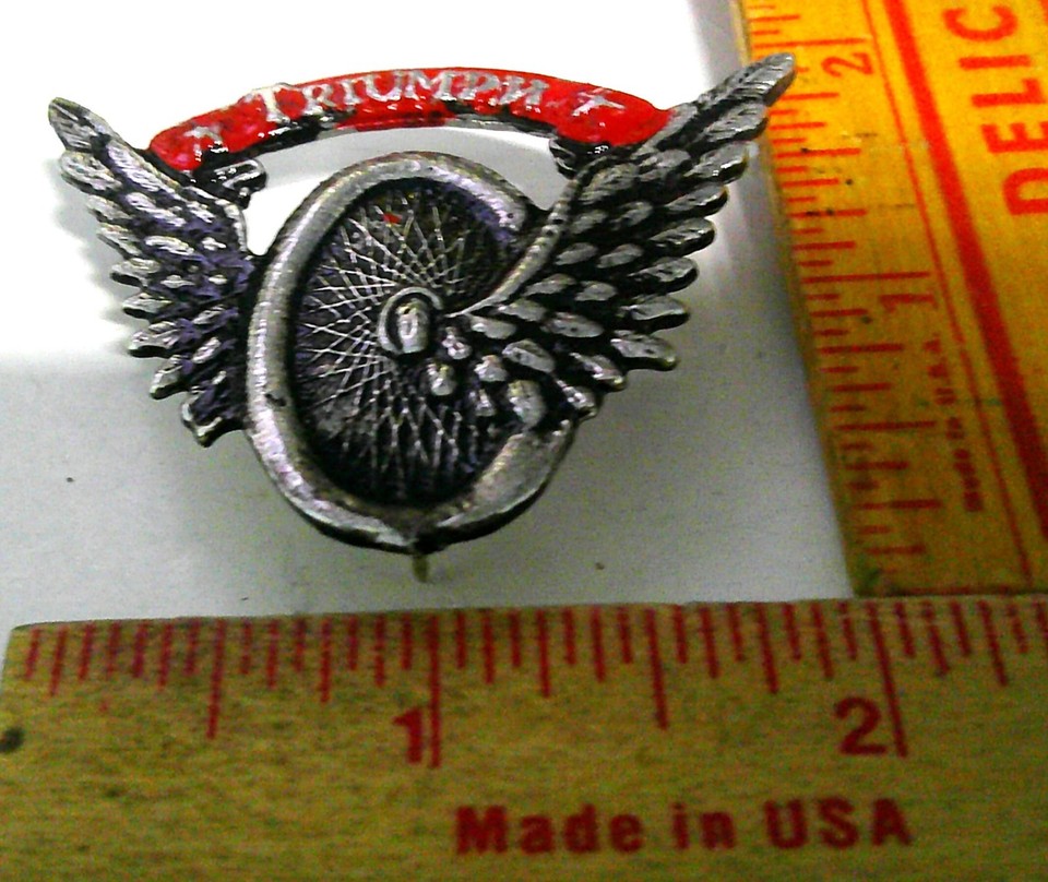 Triumph pin vintage collectible old British motorcycle pinback biker ...