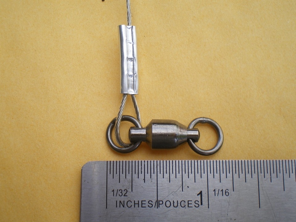 15 S.S. BLACK WIRE SPINNER LEADER 15",18",21" 220 LBS. TEST W/B ...