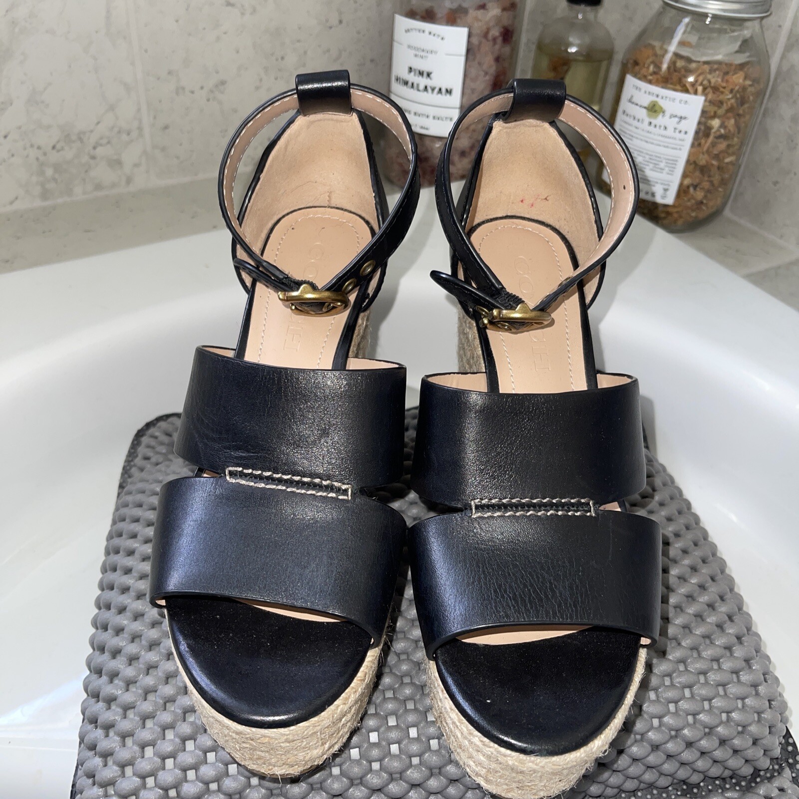 COACH BLACK PATENT LEATHER PLATFORM SHOES Size 6 NEW 100% Authentic | eBay