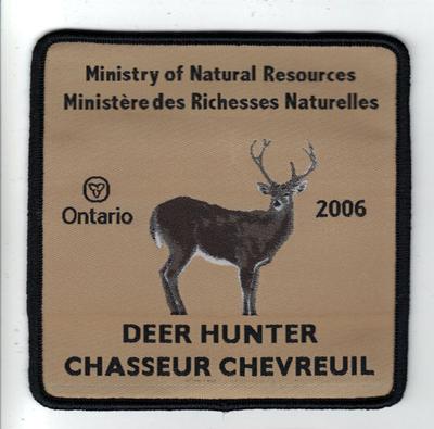 2006 ONTARIO MNR DEER HUNTER PATCH-MICHIGAN DNR DEER-BEAR-MOOSE-ELK ...