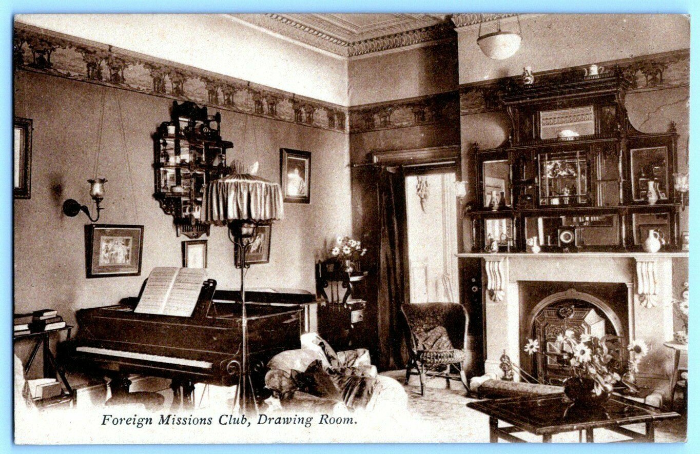 Postcard~ Foreign Missions Club, Drawing Room~ London, England | eBay