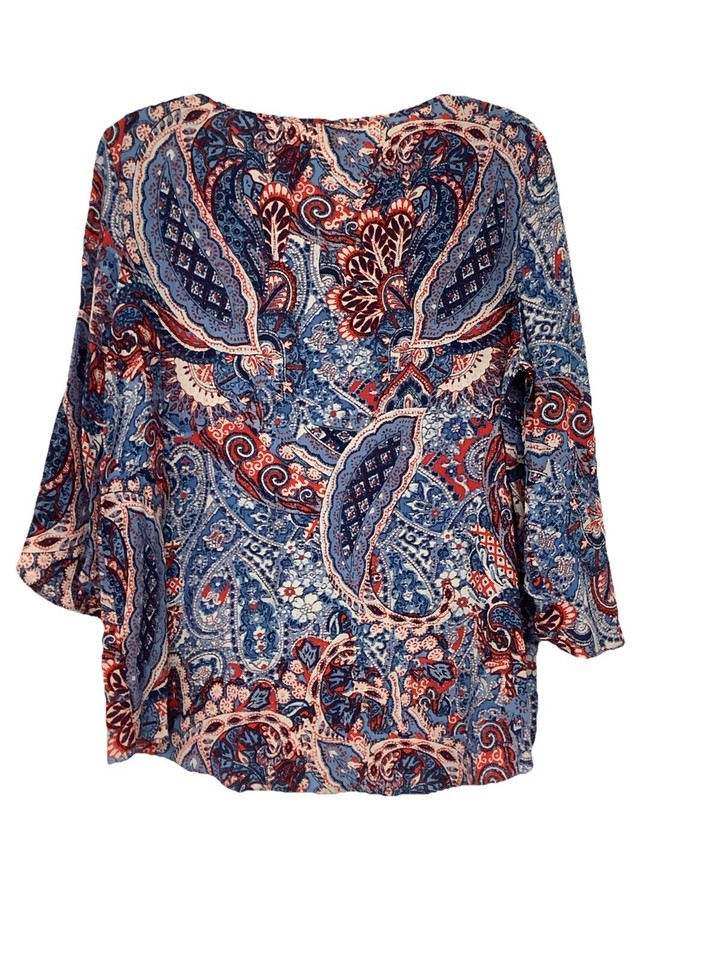 Ruby Rd Blouse Womens Petite Medium 3/4 Sleeve Bell MSRP $59.00 | eBay