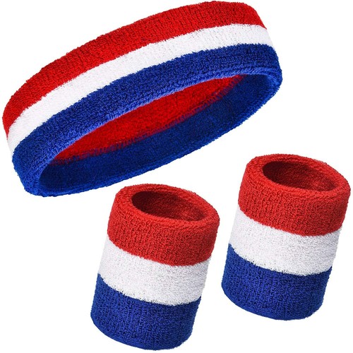 Old School Sweat Bands for Head and Wrist Workout Sports Exercise New ...
