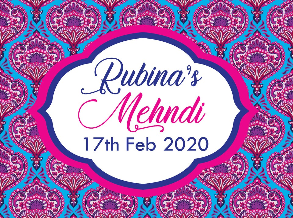 21 Glossy Personalised Wedding MEHNDI DHOLKI Henna Rectangular Stickers ...