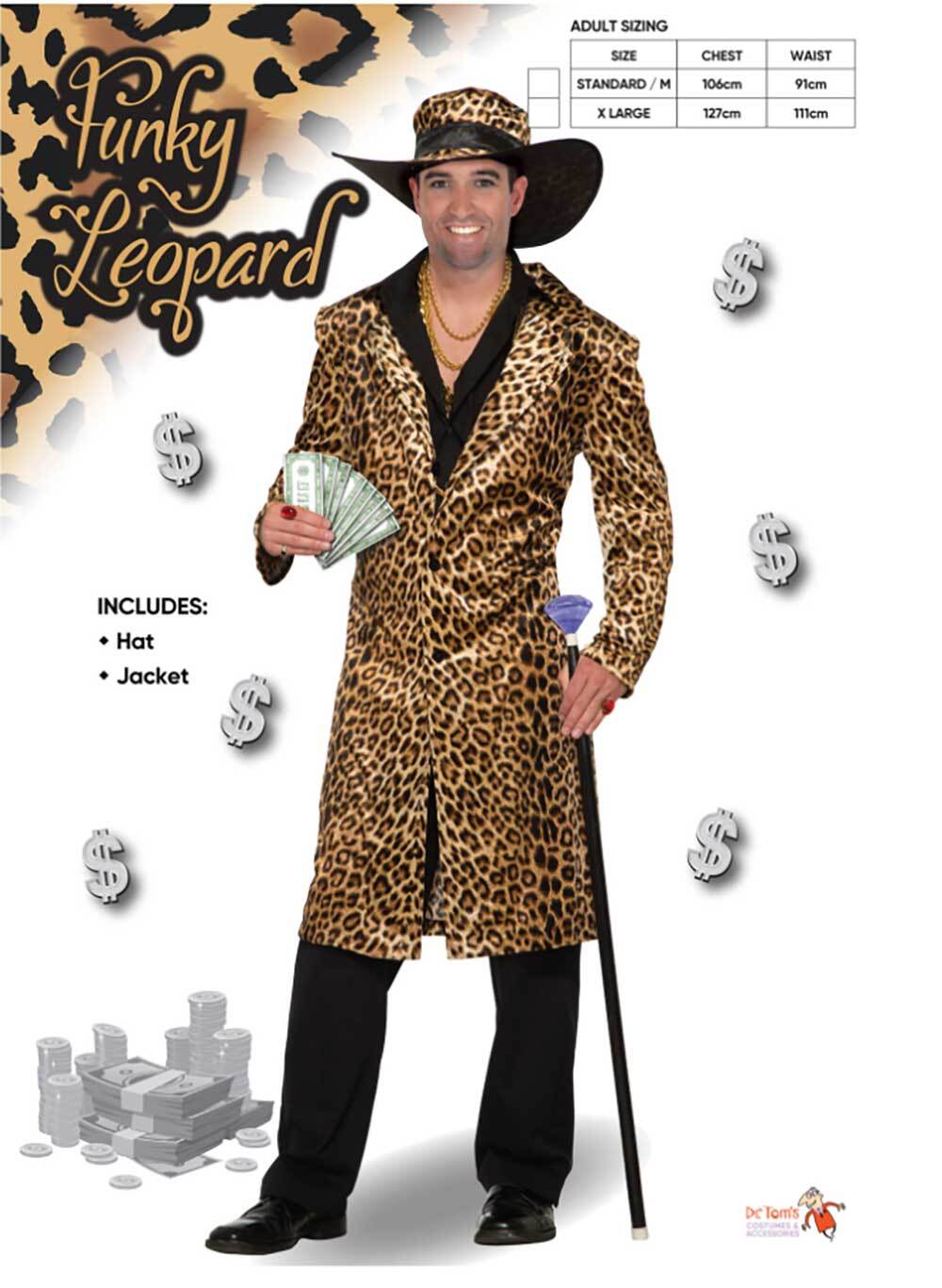 Leopard Coat w Hat 20s 70s Fancy Gent Hustler Suit Men Gangster Conman ...