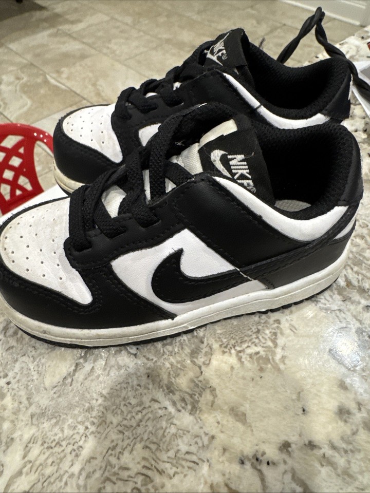 Nike Dunk Low Panda White Black Toddler Size 7c Baby Infant Dunks. NO ...