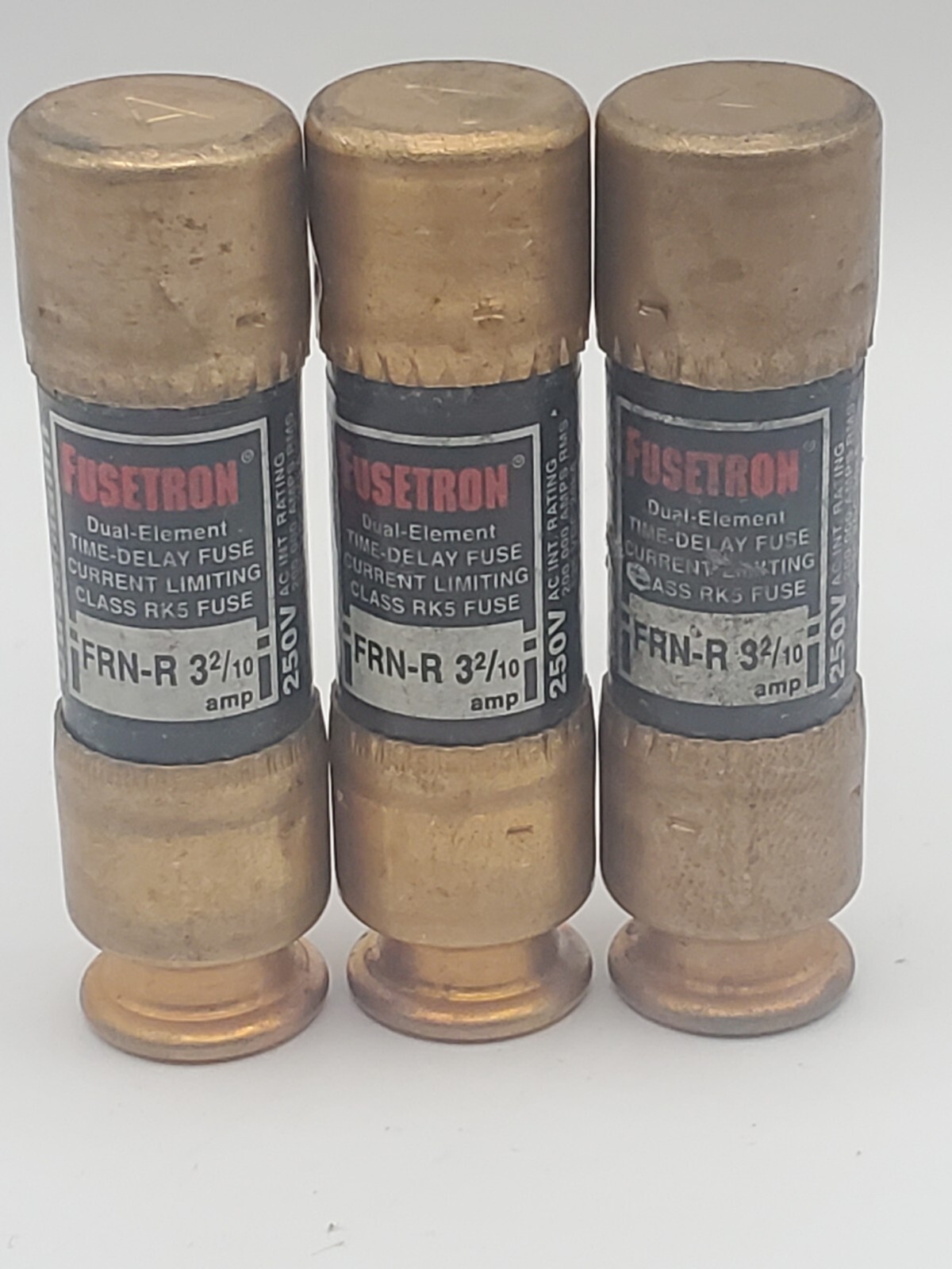 Unused Lot (3) Bussmann FUSETRON FRN-R-3-2/10 Class RK5 Fuse 250Vac ...