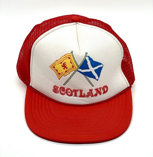 Vintage Scotland Flags Red Adjustable Snapback Mesh Trucker Hat ...