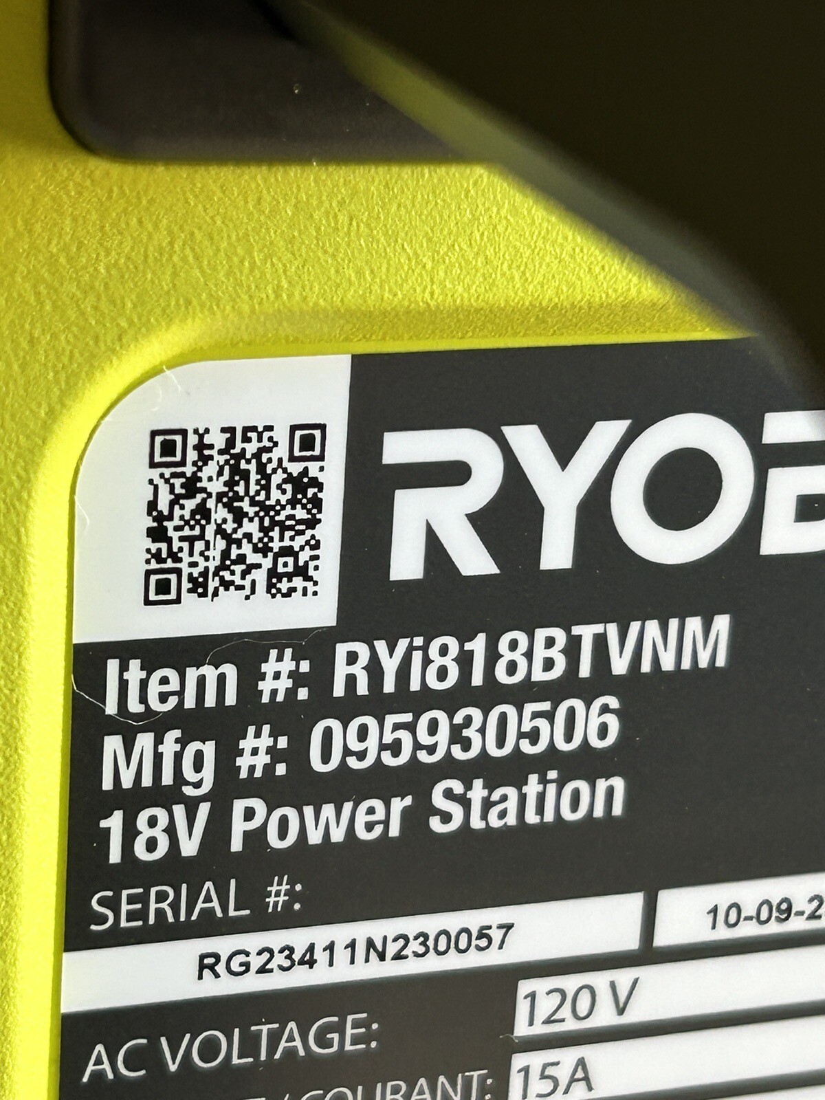 Brand New RYOBI One+ 18 Volt Power Station Battery Inverter Generator ...