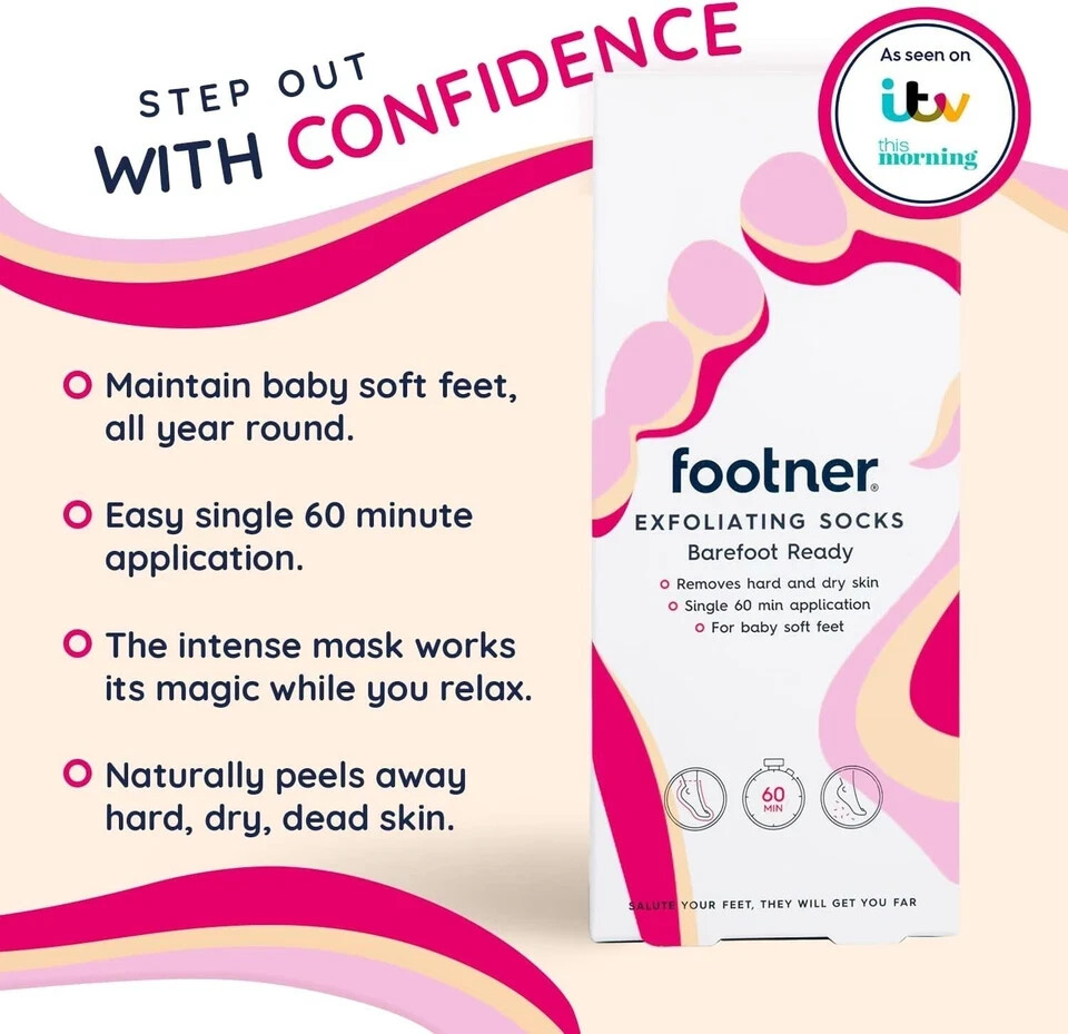 Footner Exfoliating Foot Mask Socks - Foot Peel Mask for Hard Skin ...