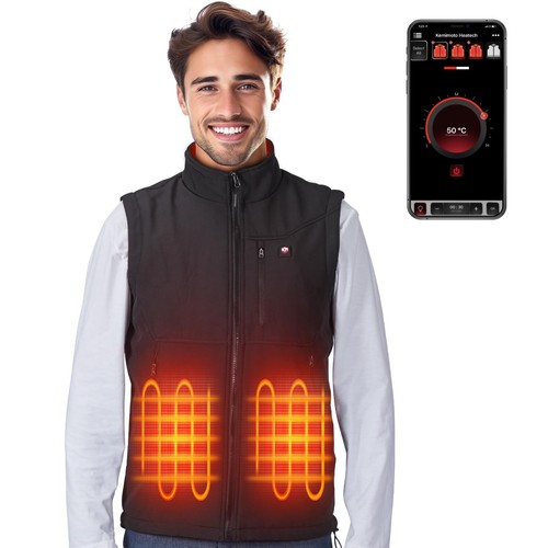 Electric Heated Vest for Men Heating Jackets W/ Battery Pack By APP ...