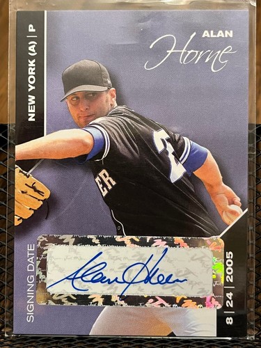 ALAN HORNE 2008 JUST MINORS YANKEES ROOKIE AUTOGRAPH AUTO RC GLOSSY ...