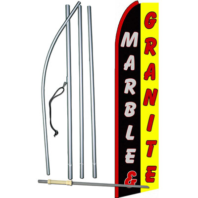 Marble & Granite Black Swooper Flag Kit | eBay