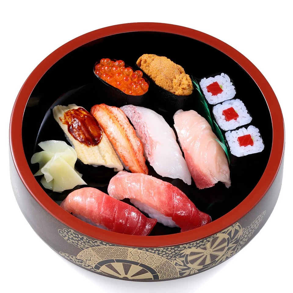 Japanese Real Food Sample Sushi Nigiri Temaki Oke(Bowl) Geta(Plate ...