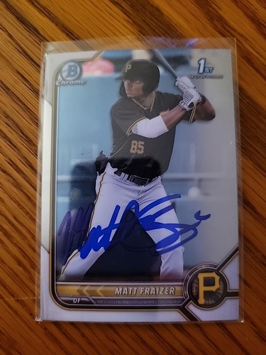 2022 Bowman Chrome Matt Frazier 1st RC Rookie Card Signed IP Auto ...