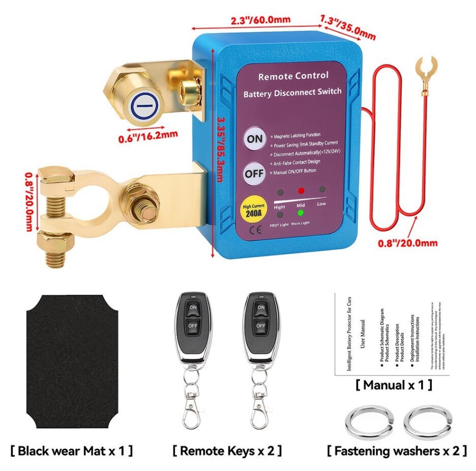 Car Battery Disconnect Switch Remote Control Power Kill Master Isolator ...