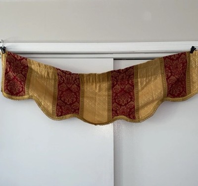 Elegant Red & Gold Tapestry Valances With Gold Rope Trim Pair (2) | eBay