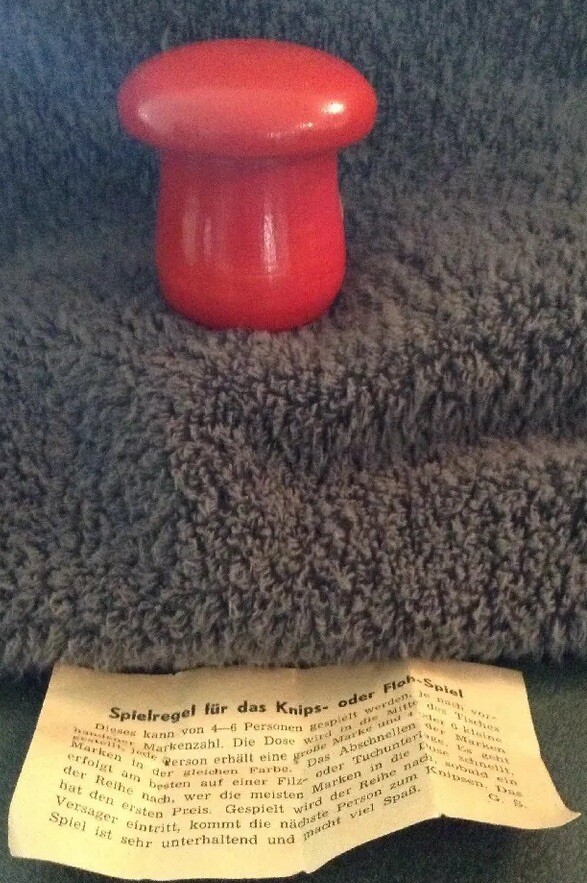 Vintage German Flohspiel Tiddlywinks Wood Mushroom Game Holder ...