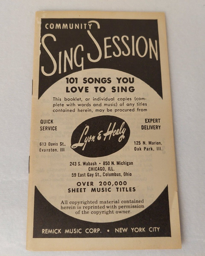 Community Sing Session 101 Songs You love To Sing Lyon & Healy Remick ...
