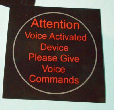 Voice Activated Device, Stickers 2" X 2" Prank, Gag, Trick, Joke, 30 ...