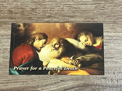 Prayer For A Peaceful Death 3 1/2 In x 2in Catholic Holy Card | eBay