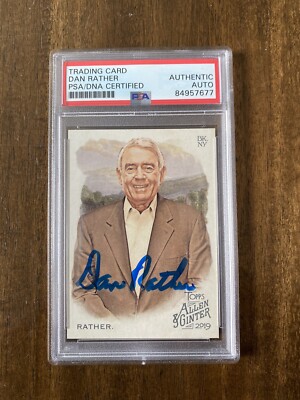 DAN RATHER CBS NEWS SIGNED 2019 TOPPS ALLEN & GINTER AUTO CARD PSA/DNA ...