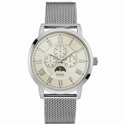 New Guess Delancy Analog Quartz Stainless Steel Mesh Men's Watch ...
