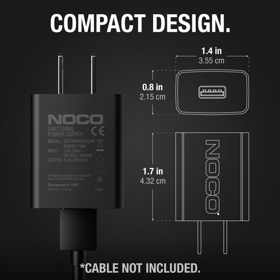 NOCO 10W Fast USB Wall Charger 2.1A Power Adapter for iPhone iPad Boost ...