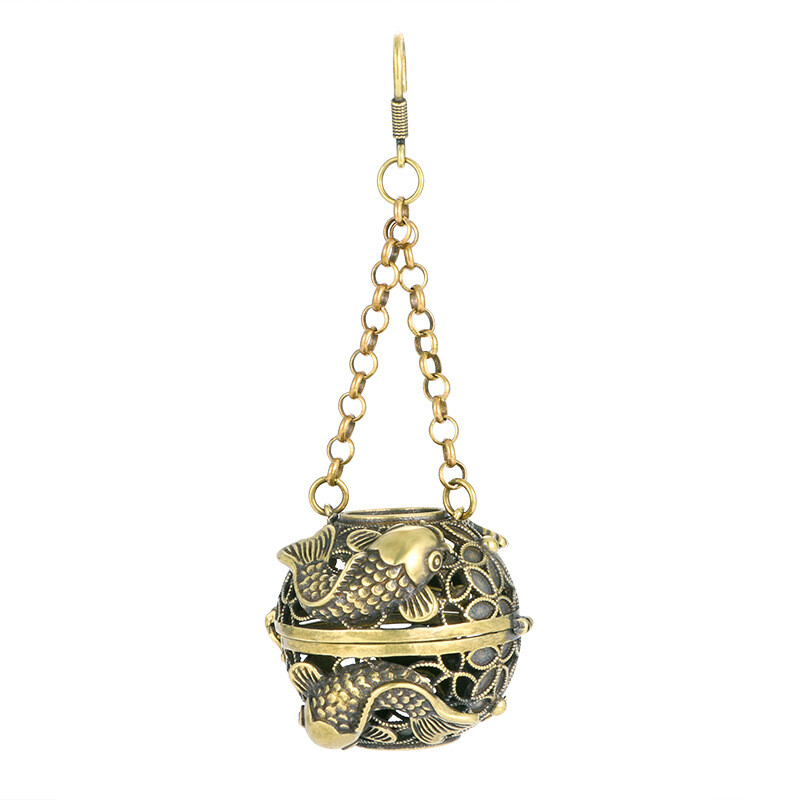 Brass Incense Burner Hollow Aromatherapy Balls Censer Home Outdoor ...
