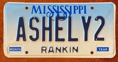 Mississippi VANITY License Plate ASHELY2 | eBay Australia