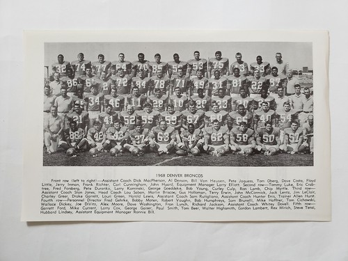 Denver Broncos 1968 Football Team Picture Lou Saban Harold Lewis Alex ...