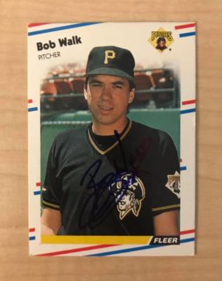 BOB WALK PITTSBURGH PIRATES SIGNED AUTOGRAPHED 1988 FLEER CARD #342 W ...