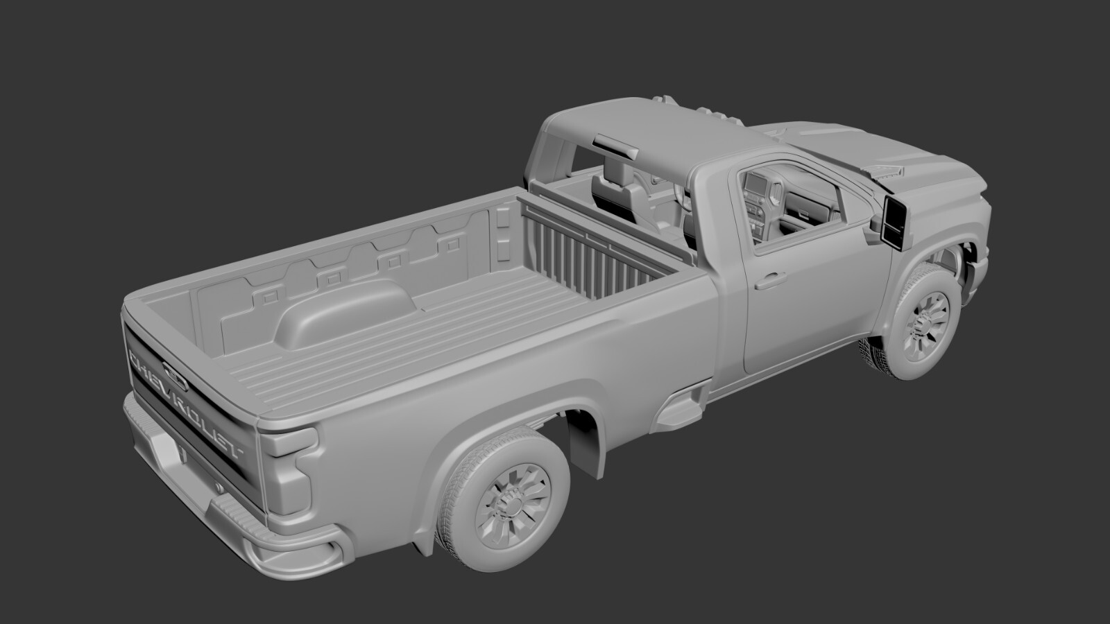 Chevy Silverado 3500 Regular Cab Dually Model Kit - 1/24 - 3D Printed ...