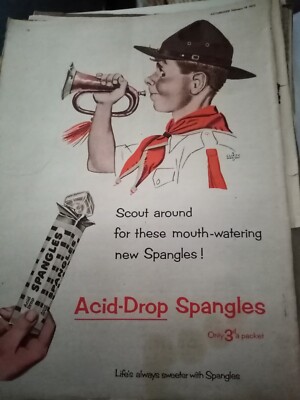Sa25 Ephemera 1955 advert acid drop spangles boy scout | eBay UK