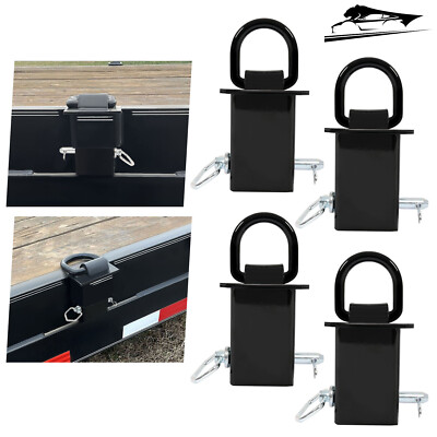 Universal 4-Heavy Duty 12,000 Lbs Removable D-Ring Stake Pocket Powder ...