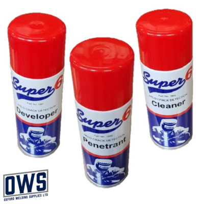 SWP welding crack detector cleaner, penetrant, developer or set aerosol ...