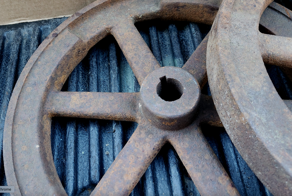 Make Offer for these Two beefy Antique FLYWHEELS for hit miss engine 42 ...