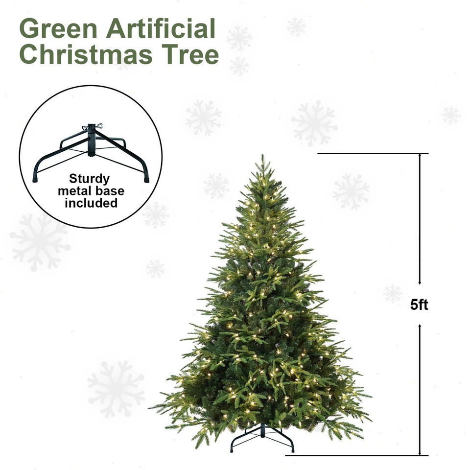 4/5/6/6.5/7.5/9ft Christmas Tree Pre-Lit PE/PVC Hybrid Automatic Tree ...