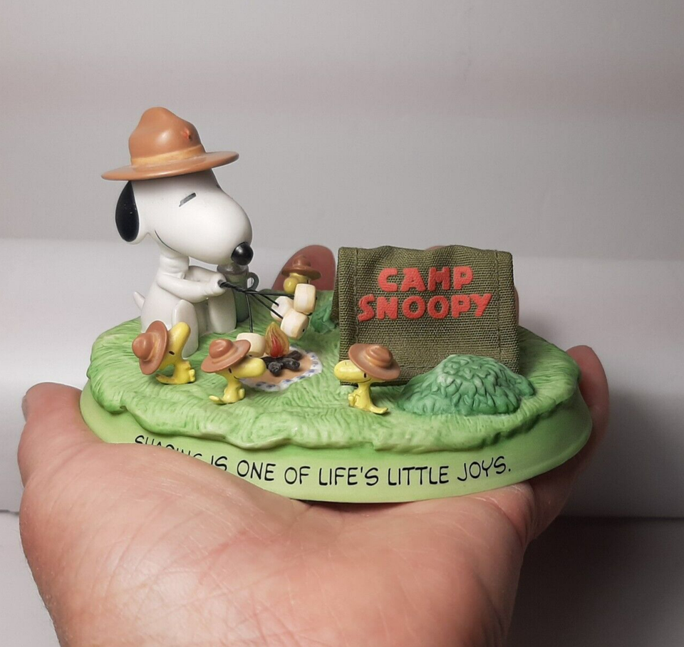 Hallmark Peanuts Ceramic Figurine Campfire Friends Snoopy Woodstock Camping | eBay