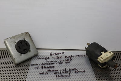 Hubbell Straight 9461C Angle 9462C Plug 60A 125/250V & 9460A Receptacle ...